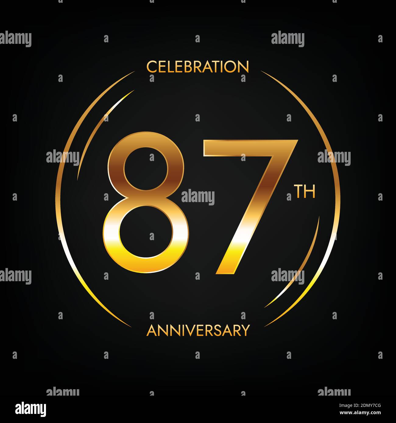 87th anniversary. Eighty-seven years birthday celebration banner in ...