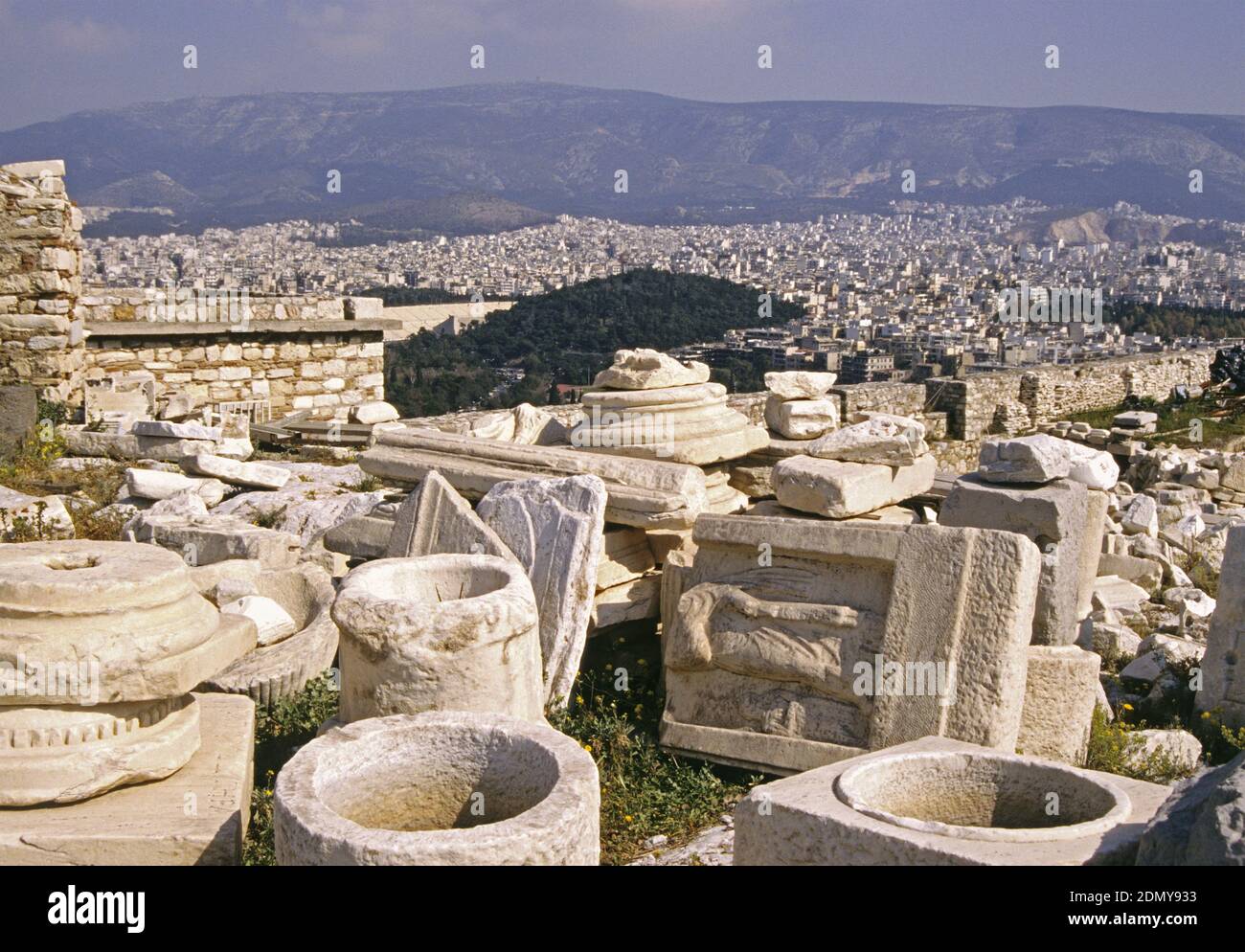 stone carvings remains, Acropolis, Athens, Greece Stock Photo - Alamy