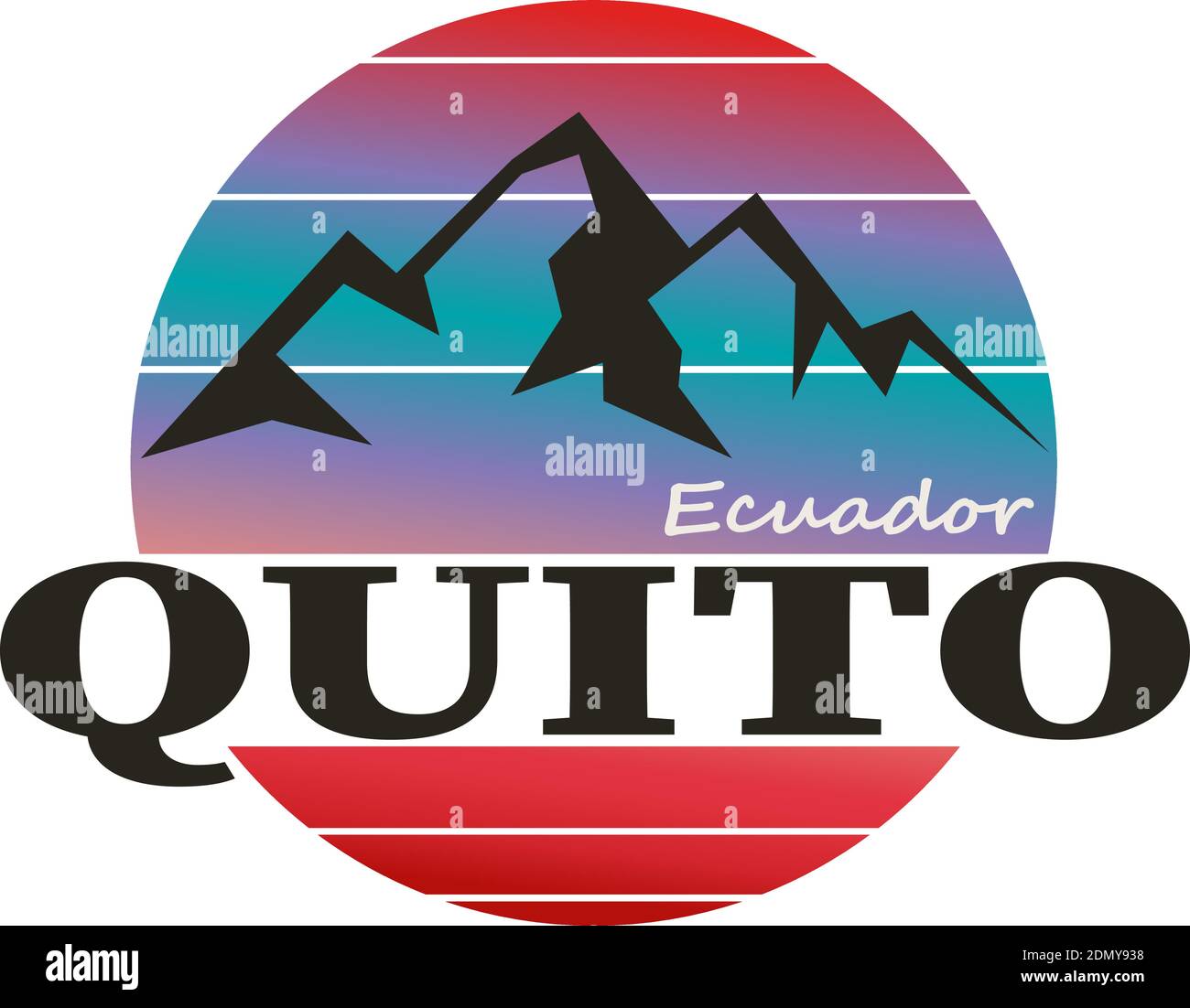 Quito, Ecuador Logo. Adventure Landscape Design Vector Illustration ...