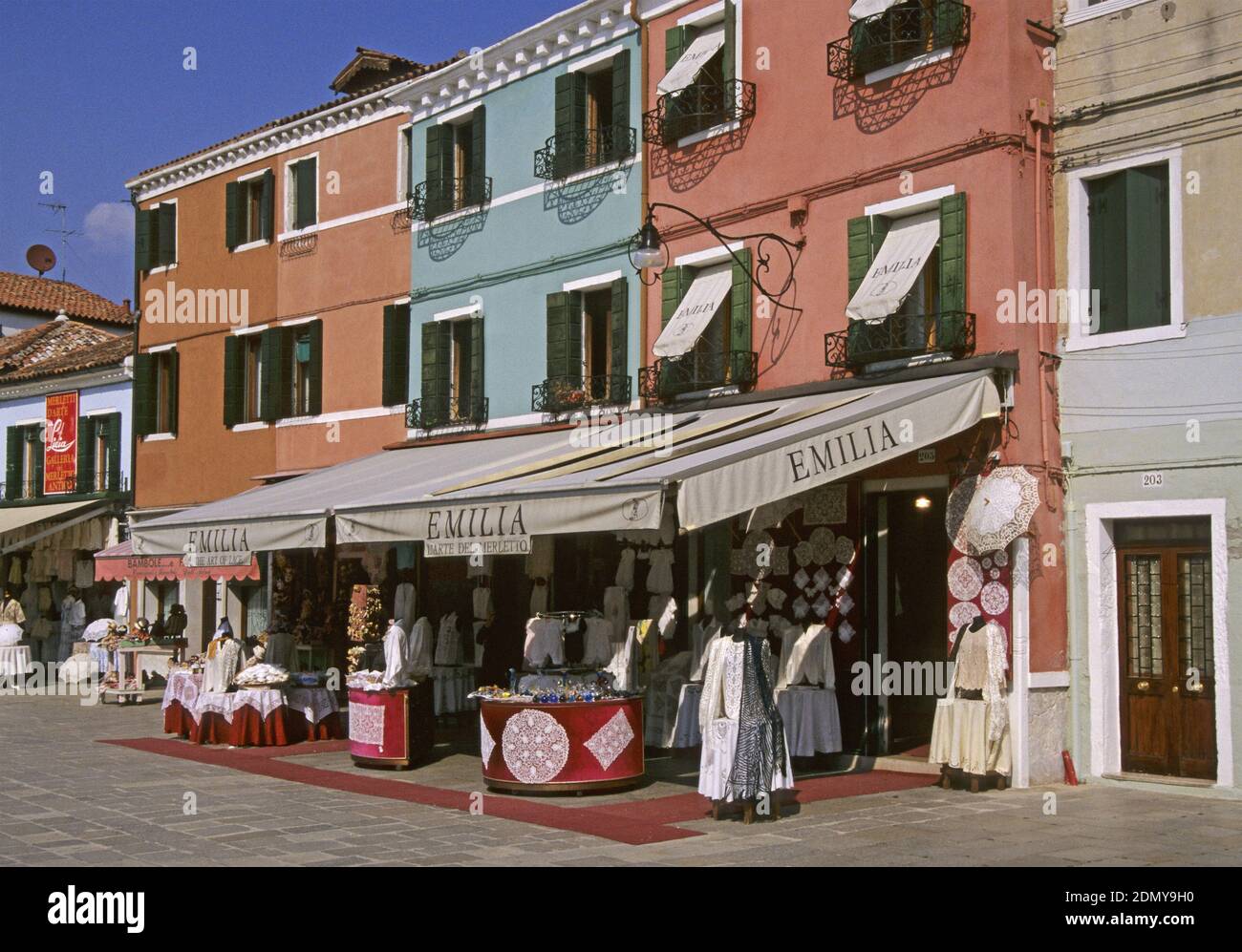 lace shop on Burano island, Venetian lagoon, Italy Stock Photo - Alamy