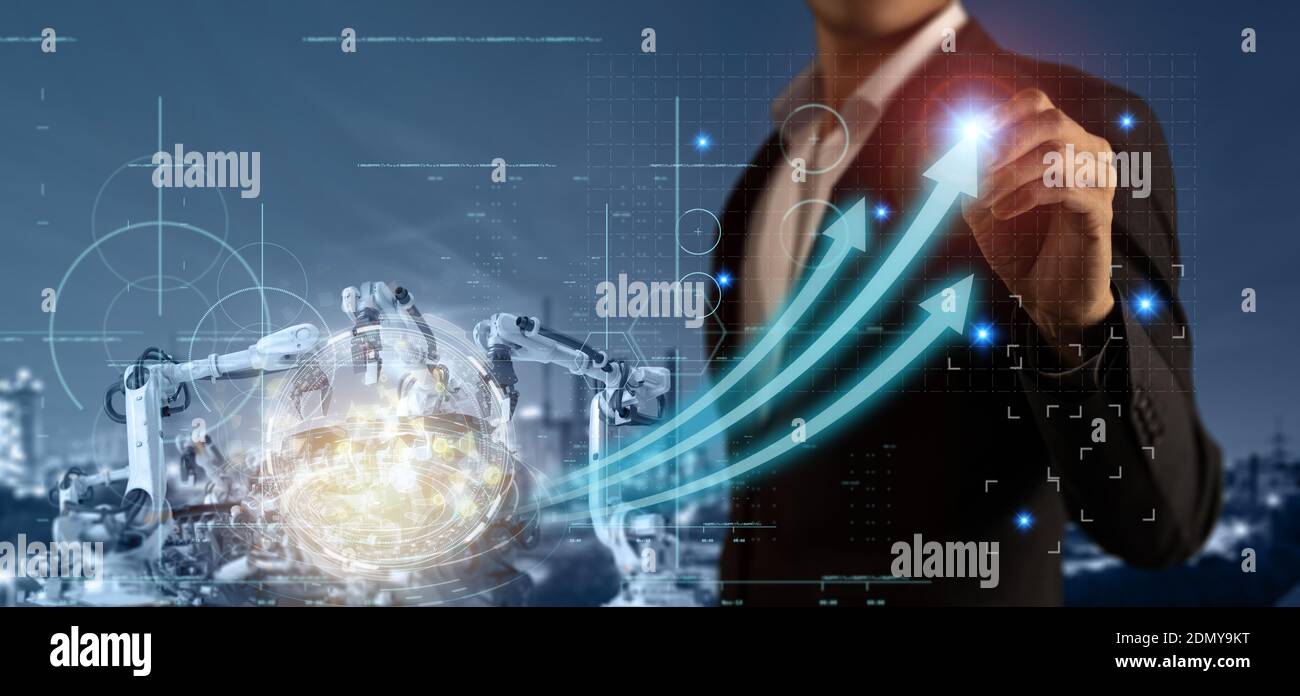 Futuristic technology trend concept of smart industry 4.0 engineer use ...