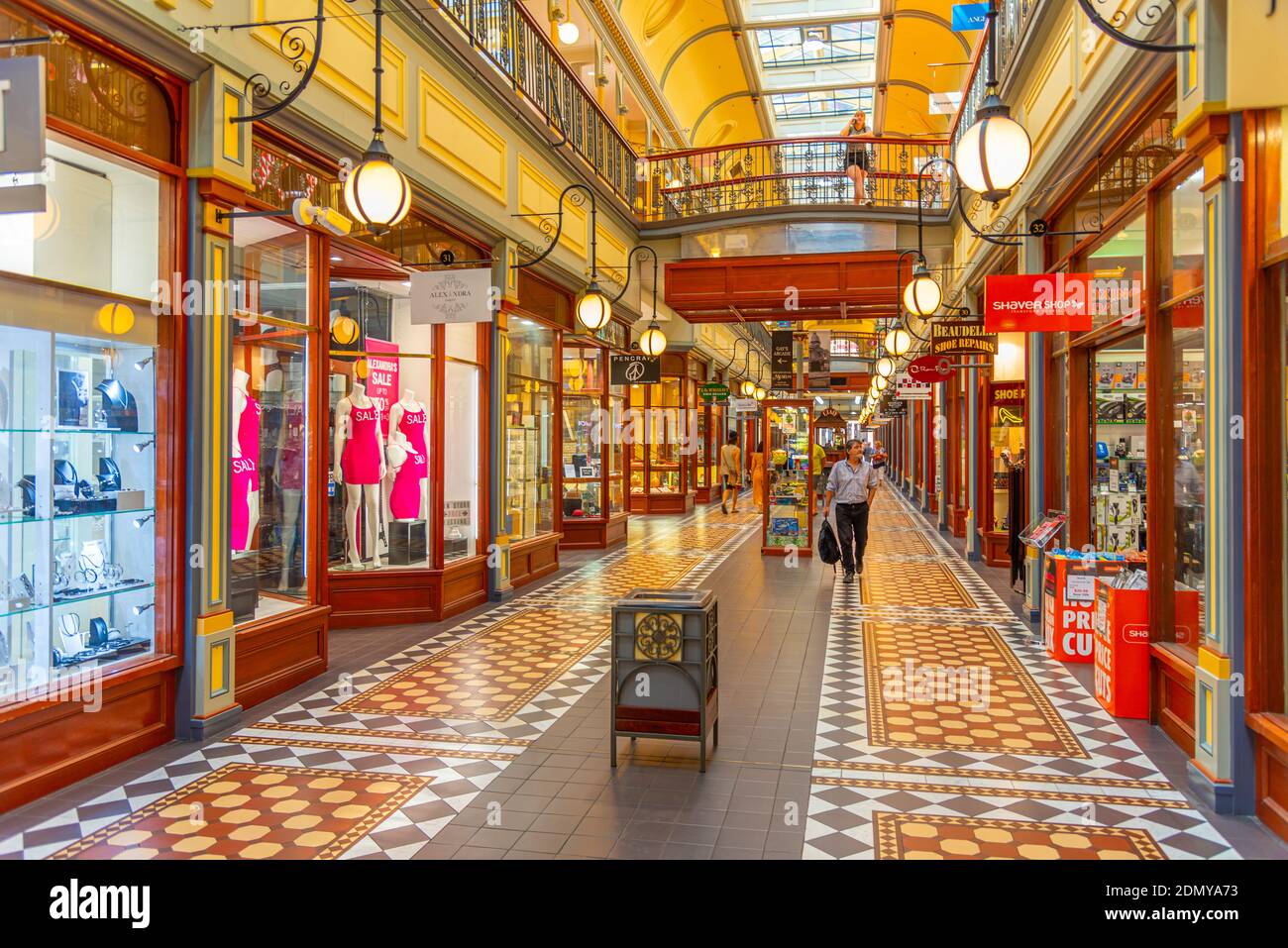 ADELAIDE, AUSTRALIA, JANUARY 7, 2020: Interior of Adelaide arcade ...