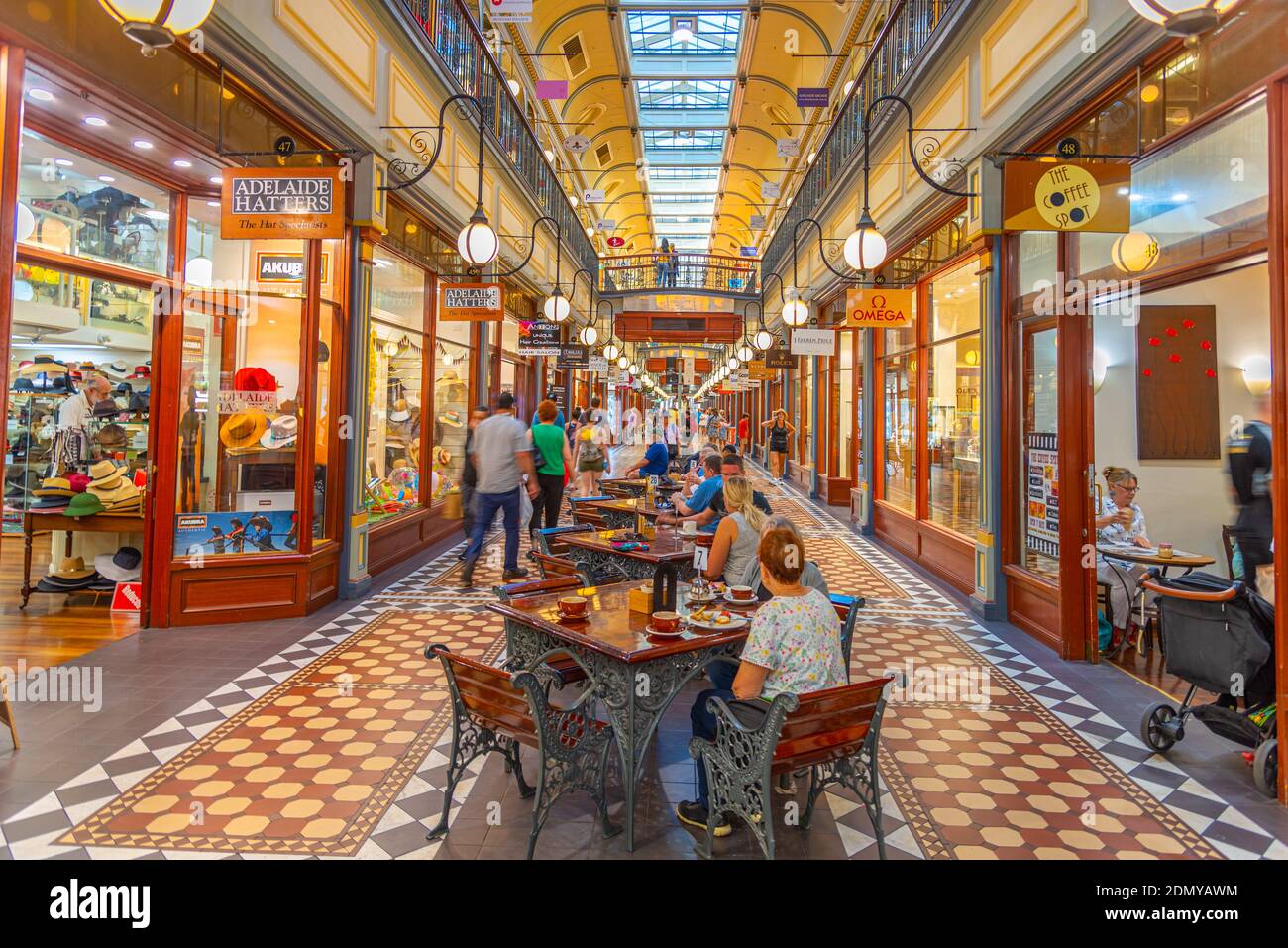 ADELAIDE, AUSTRALIA, JANUARY 7, 2020: Interior of Adelaide arcade ...