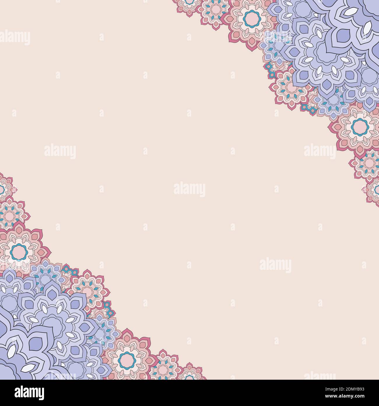 Color angular geometric floral frame on a beige background Stock Vector Image & Art - Alamy