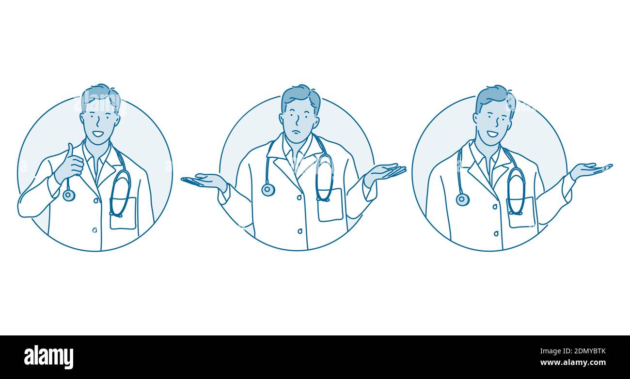 Healthcare, medicare, doctor showing signs concept. Young man doctor ...