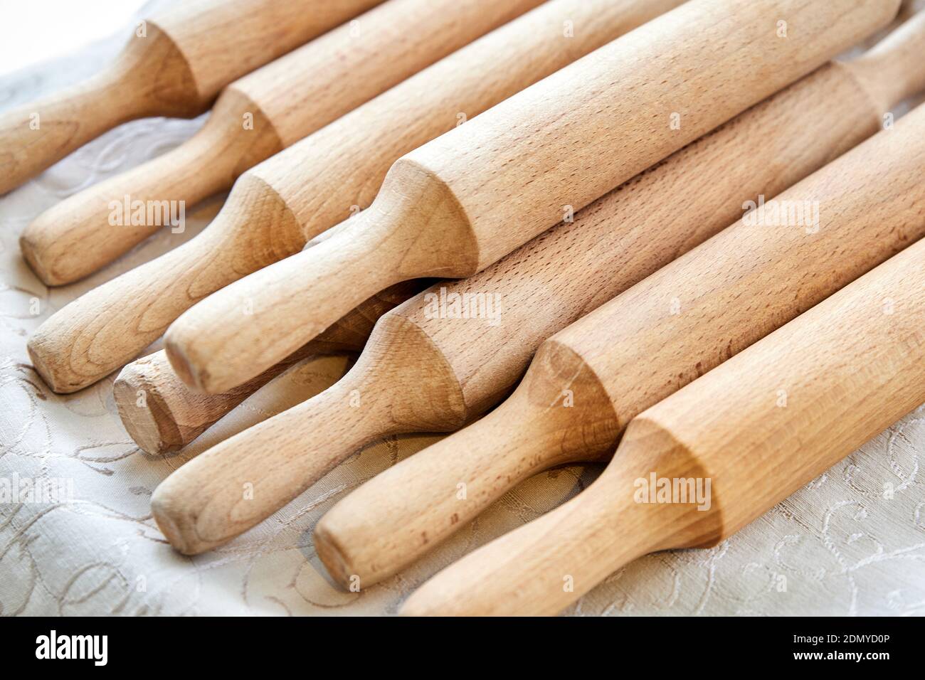 A set of wooden rolling pins Stock Photo - Alamy