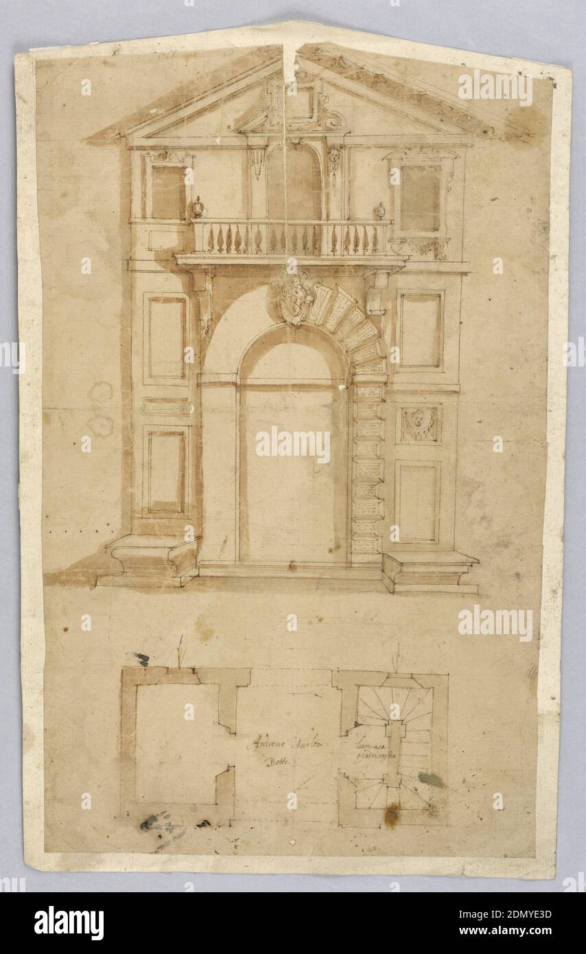 Pen And Brown Ink With Brown Wash On Laid Paper High Resolution Stock ...