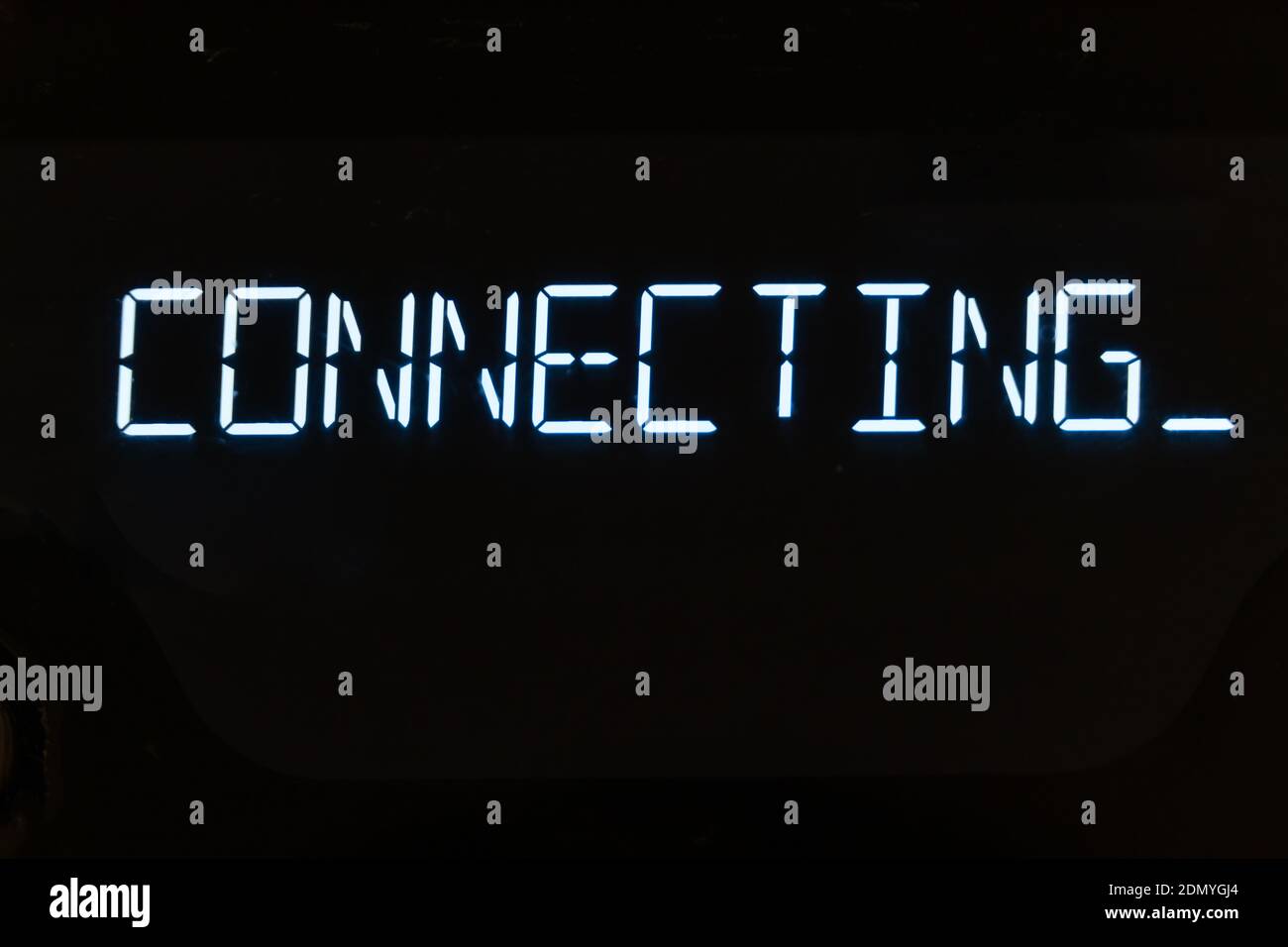 A text message that appears with a deep glow: connect. Luminous text on ...