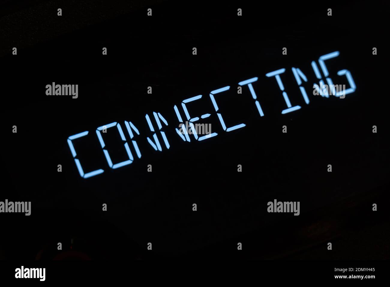 A text message that appears with a deep glow: connect. Luminous text on ...