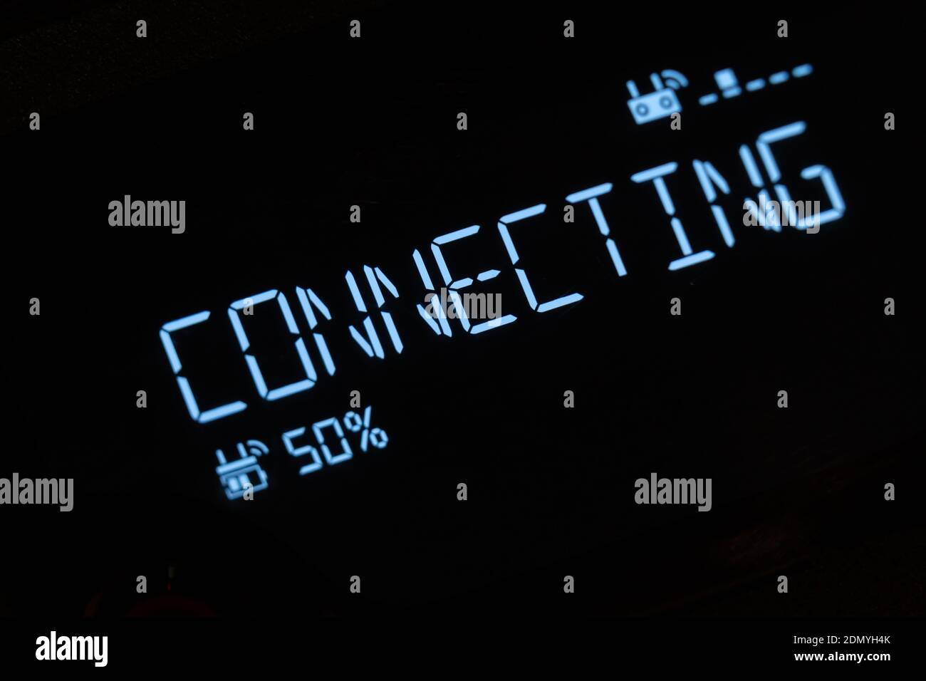 A text message that appears with a deep glow: connect. Luminous text on ...