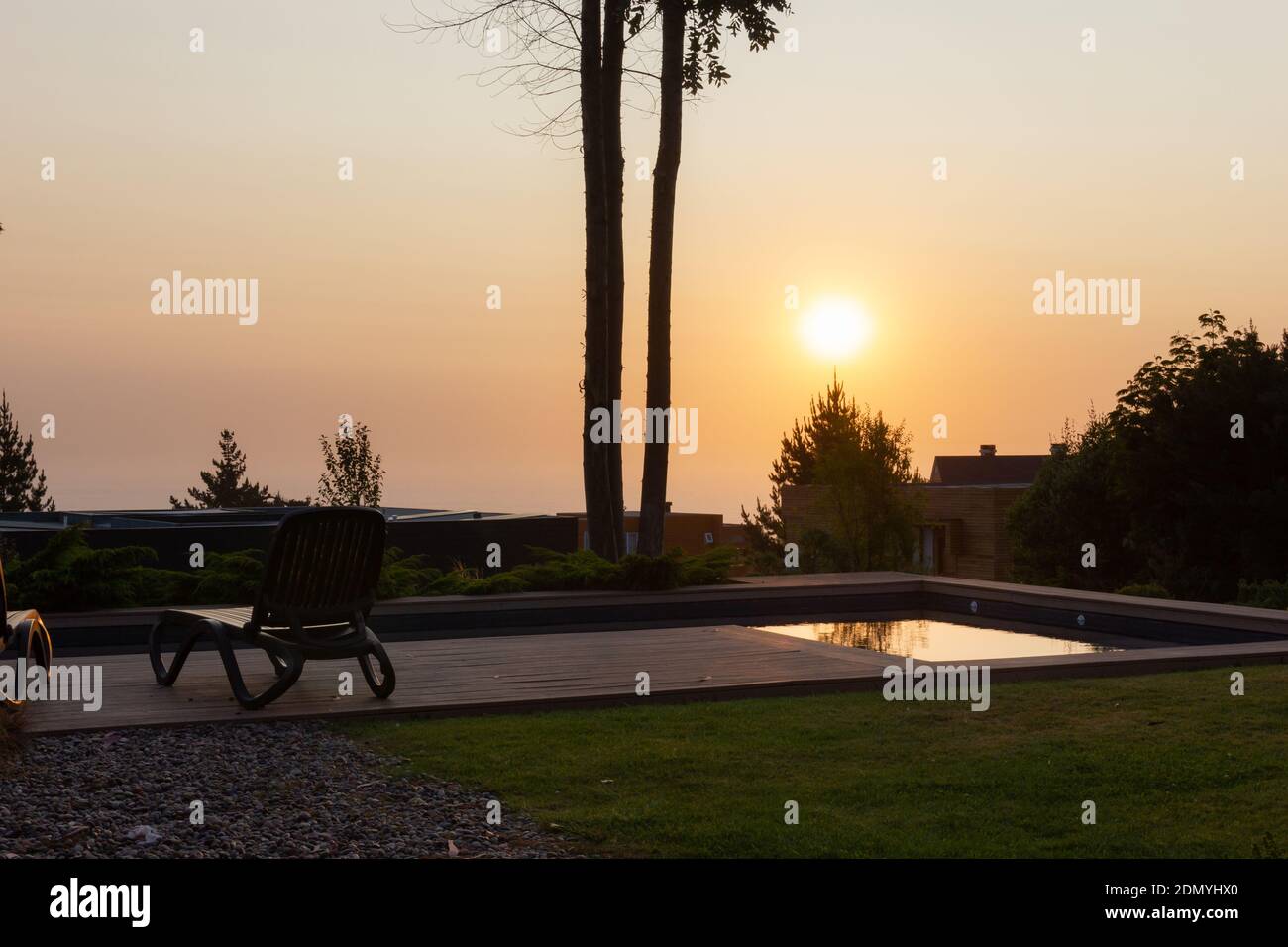 Backyard pool silhouette hi-res stock photography and images - Alamy