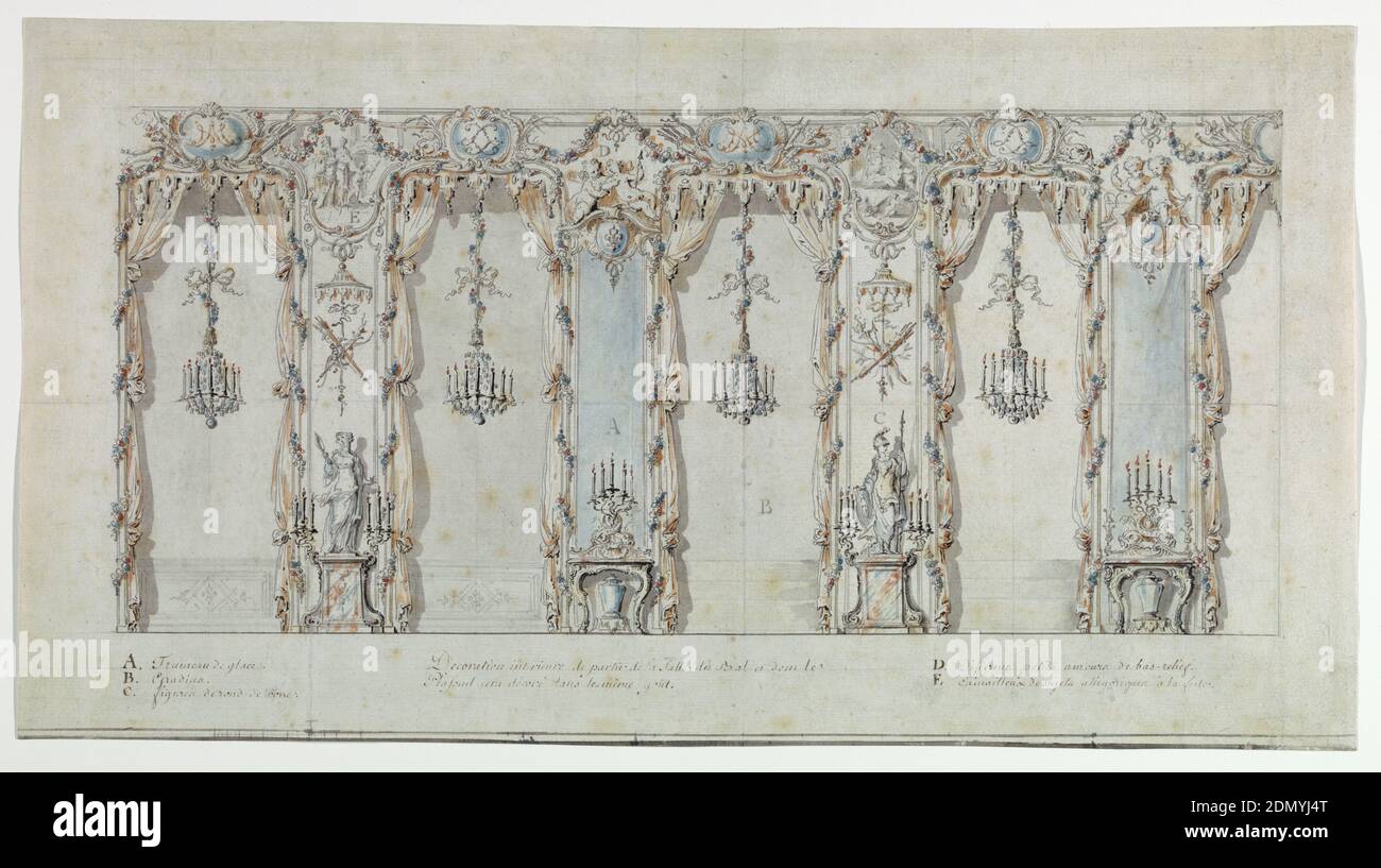 Design for a wall of a ballroom, Louis René Boquet, French, 1717 - 1814 ...
