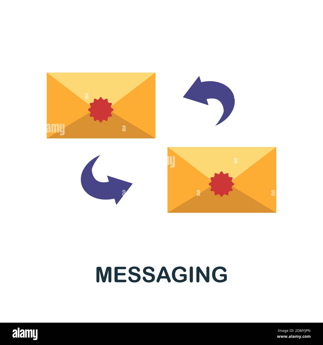 Messaging flat icon. Color simple element from work from home ...