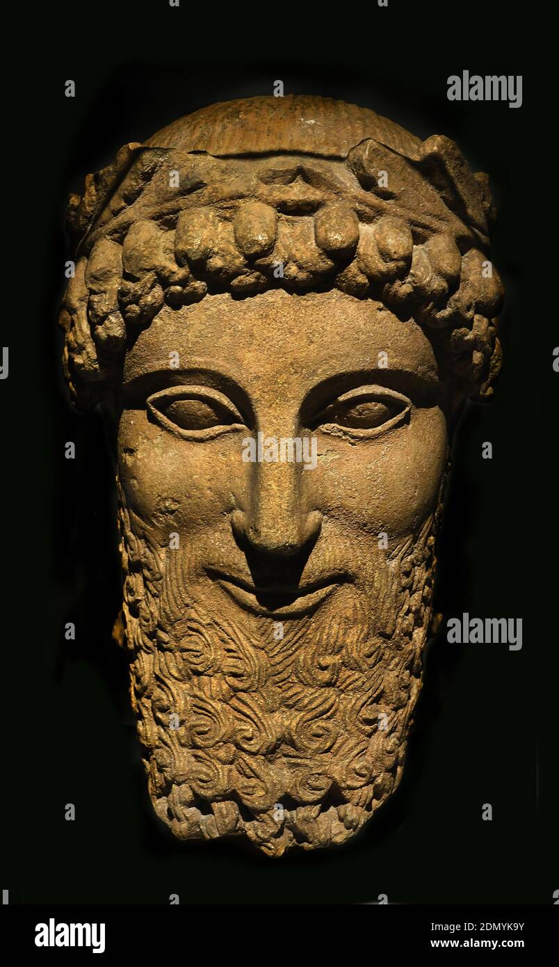 Cypriot head 470-460 ( Greek smile and Persian beard ) Athienou Cyprus ...