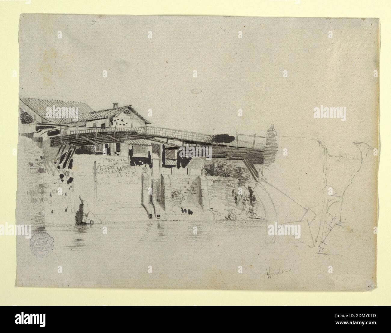 View of the Bridge and Houses at Honda, Colombia, Frederic Edwin Church ...