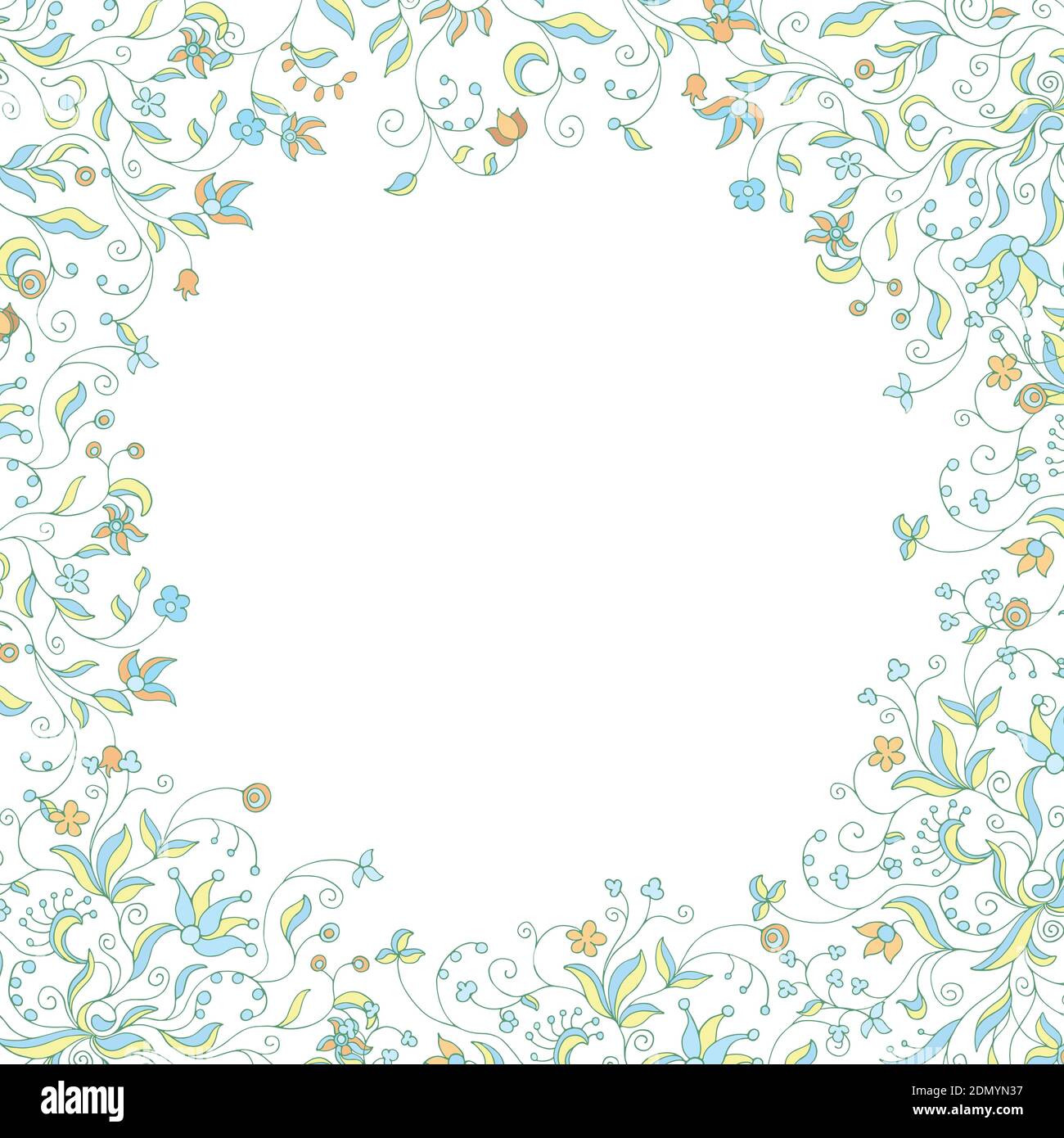 floral frame soft colors on white background Stock Vector Image & Art ...