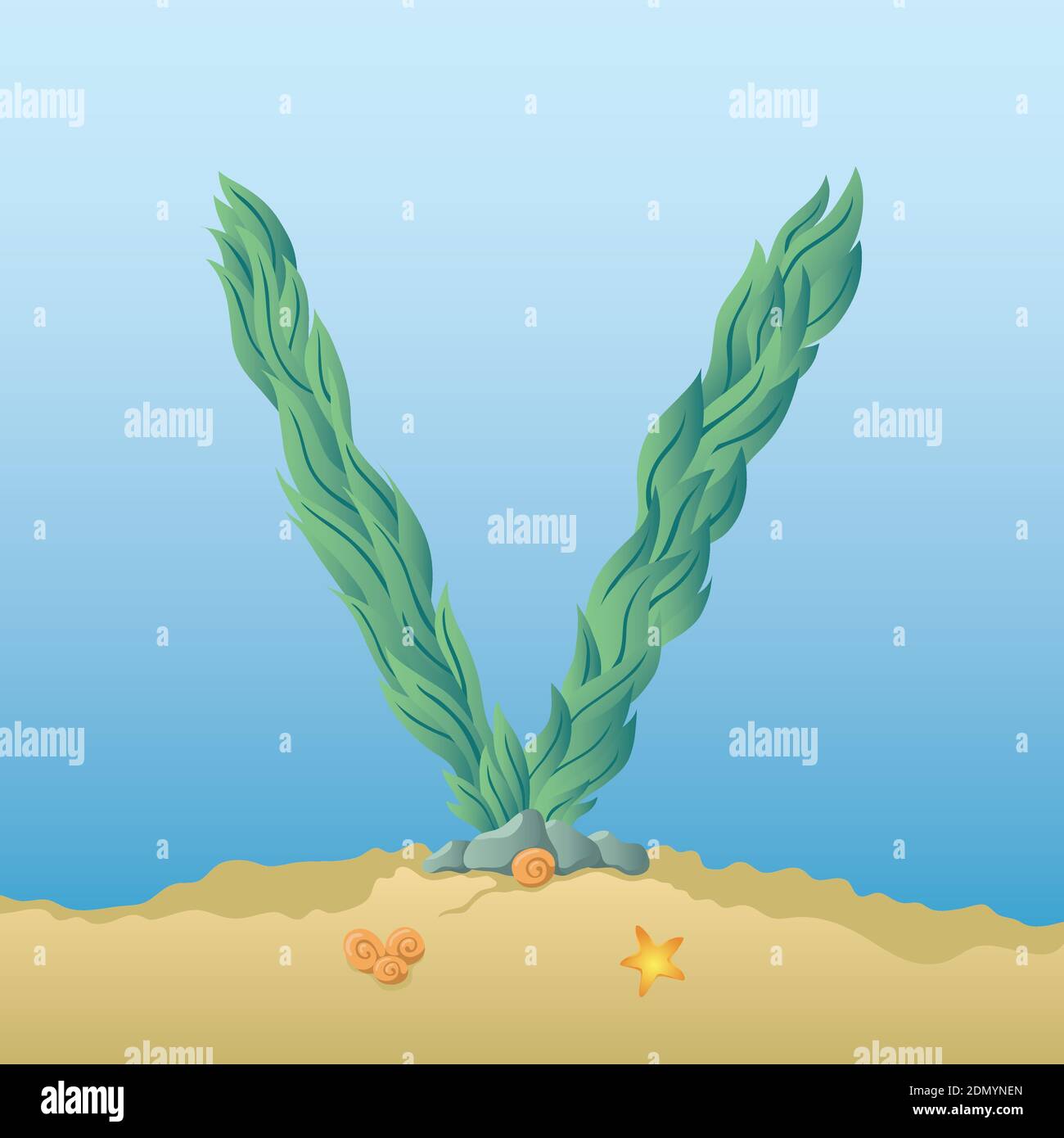 Wavy ocean under blue Stock Vector Images - Alamy