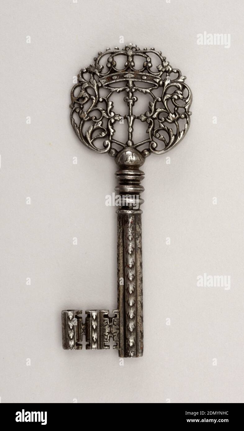 Key, Steel, 18th century, metalwork, Decorative Arts, Key Stock Photo ...