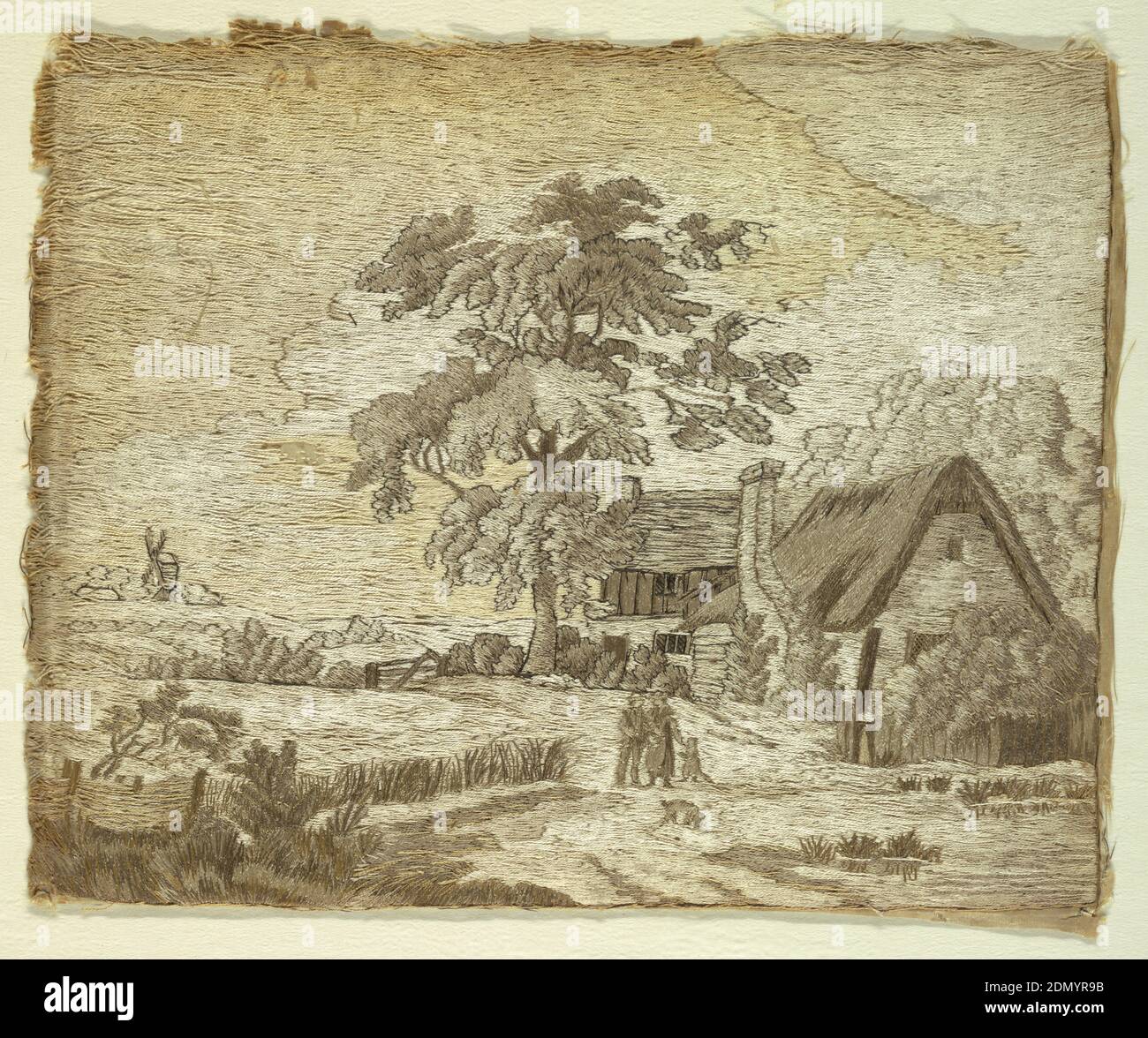 Embroidered picture, Medium: silk embroidery on silk foundation ...