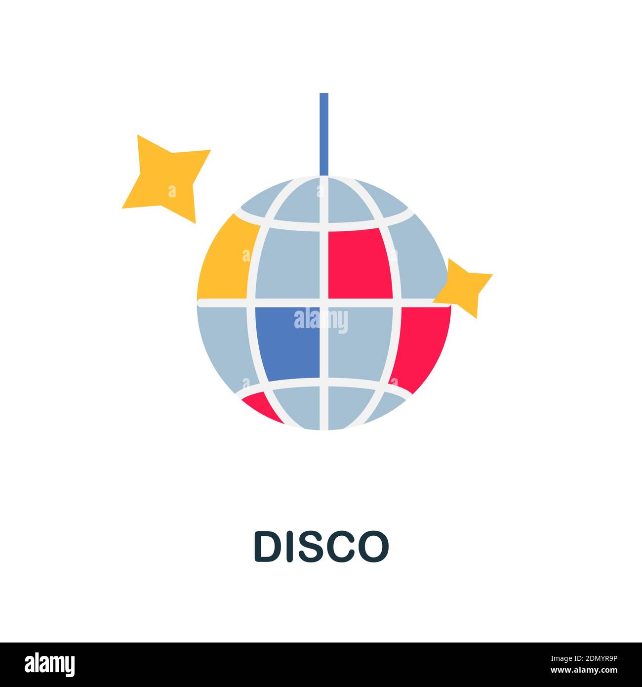 Disco flat icon. Color simple element from wedding collection. Creative ...