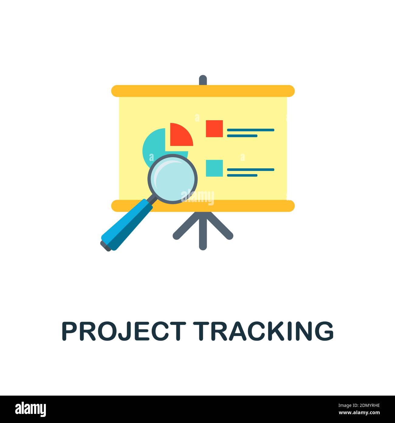 Project Tracking flat icon. Color simple element from work from home ...