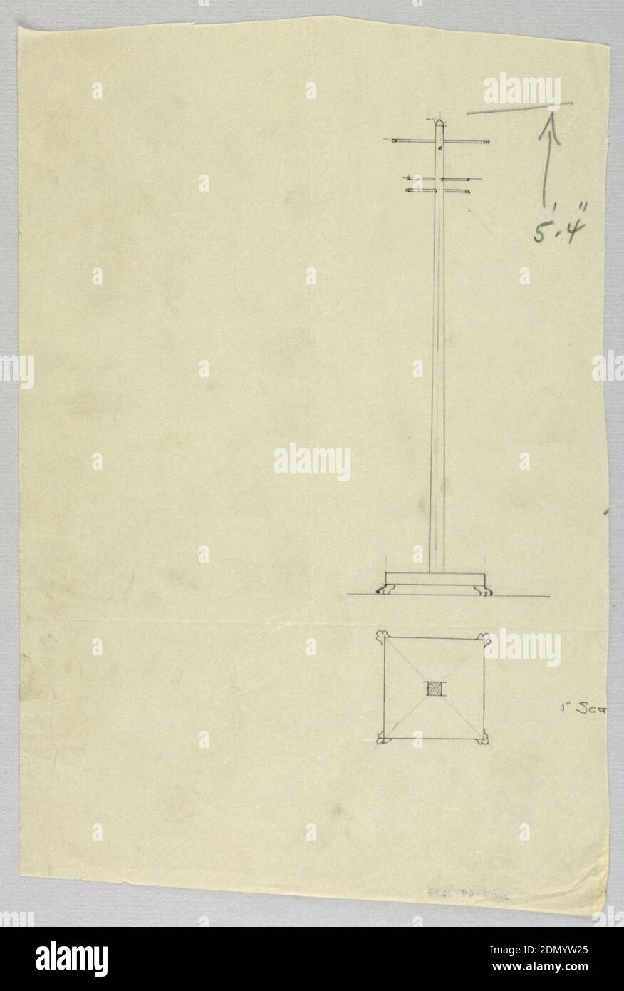 Design for Plain Hat Tree in Plan and Elevation, A.N. Davenport Co ...