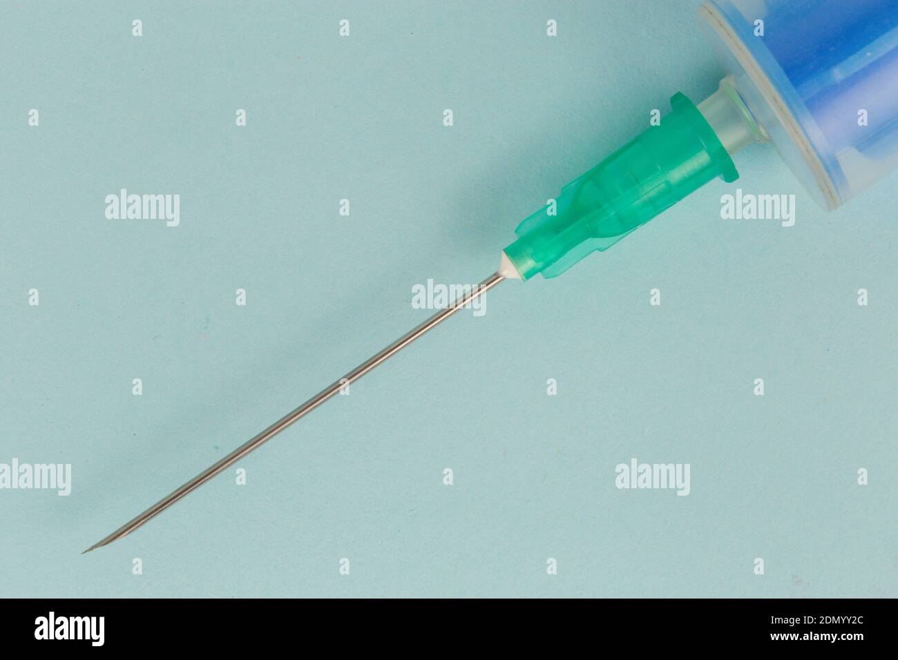 Laboratory, blood sampling and findings, syringe needle painted up ...