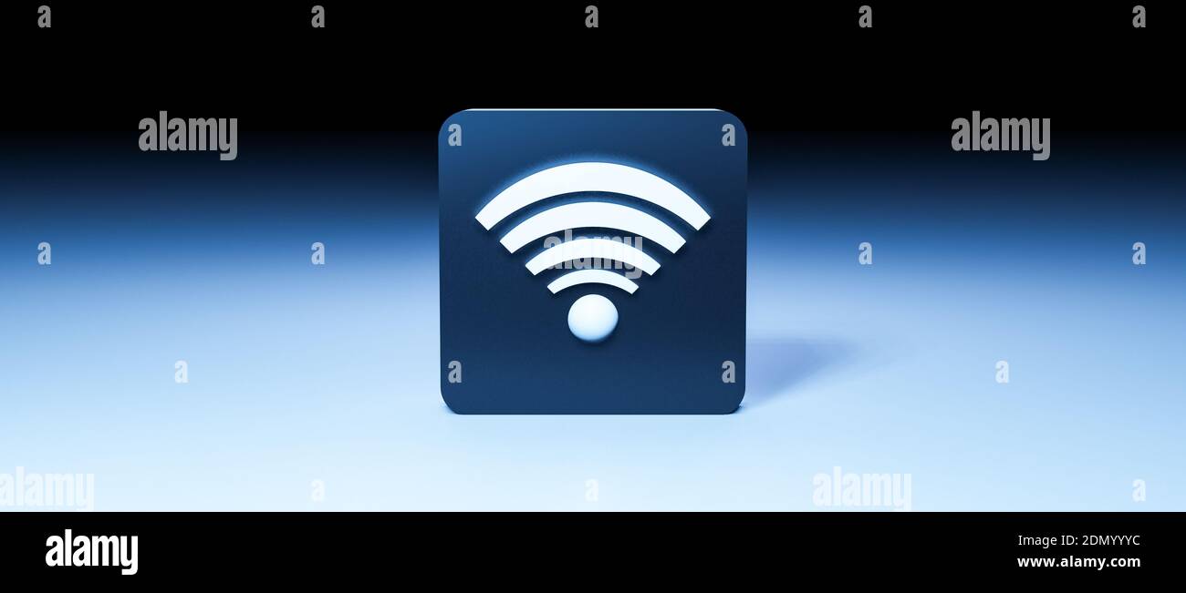 Wireless Fidelity Wi-Fi symbol, icon or logo on a square tab, internet ...