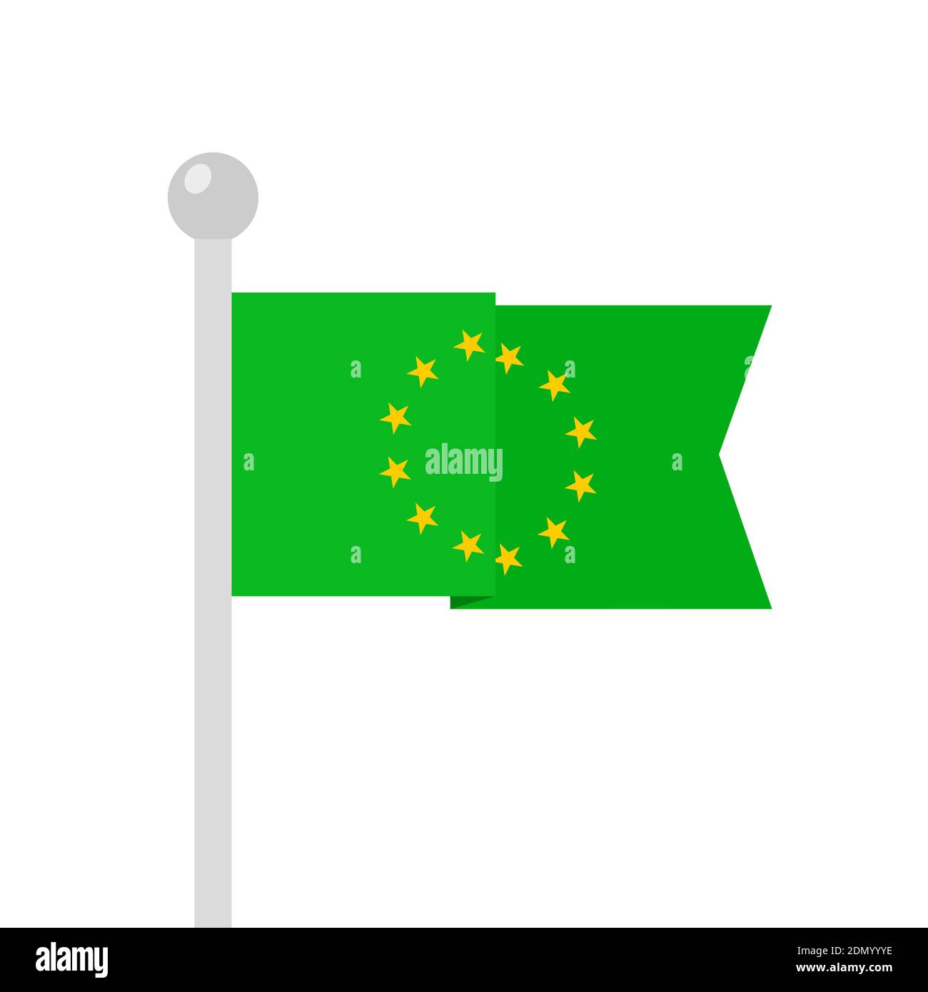 Flag of European union on green field as metaphor of European Green ...