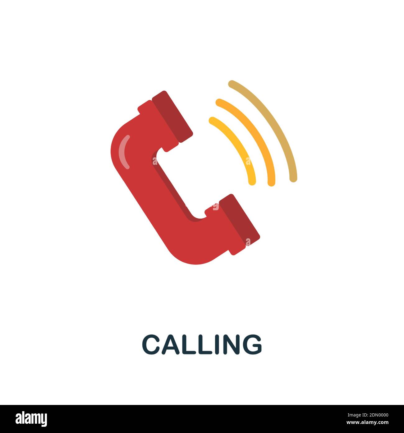 Calling flat icon. Color simple element from work from home collection ...