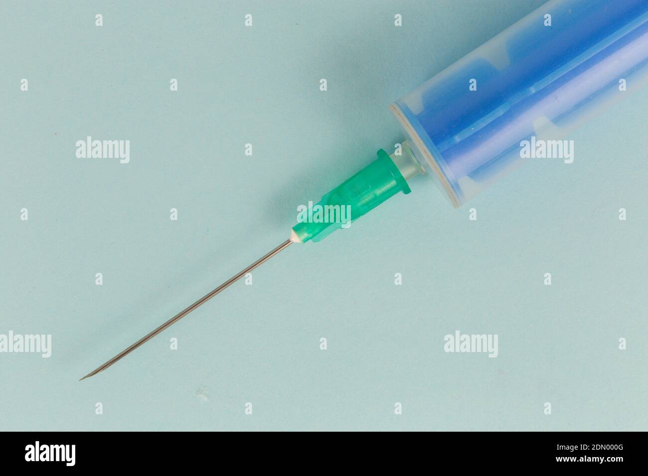 Laboratory, blood sampling and findings, syringe needle painted up ...