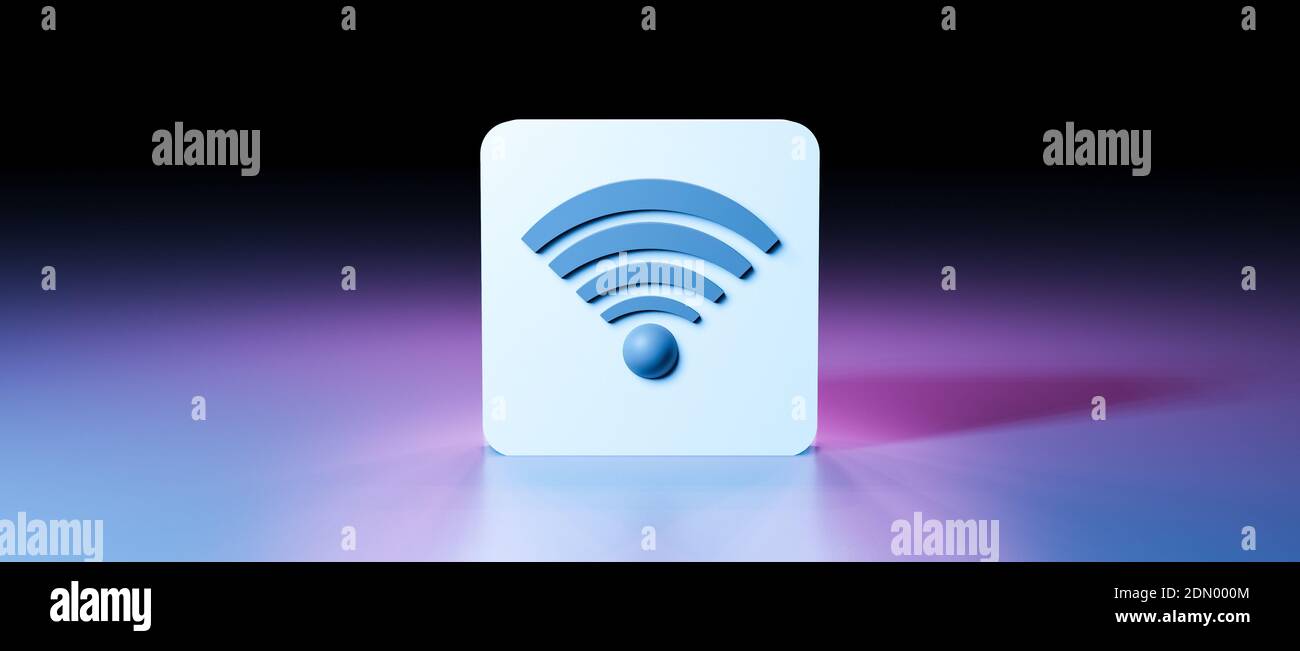 Wireless Fidelity Wi-Fi symbol, icon or logo on a square tab, internet ...