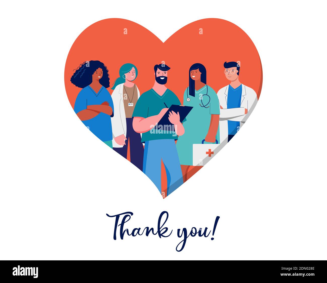 Thank you doctors and nurses concept design - group of medical ...