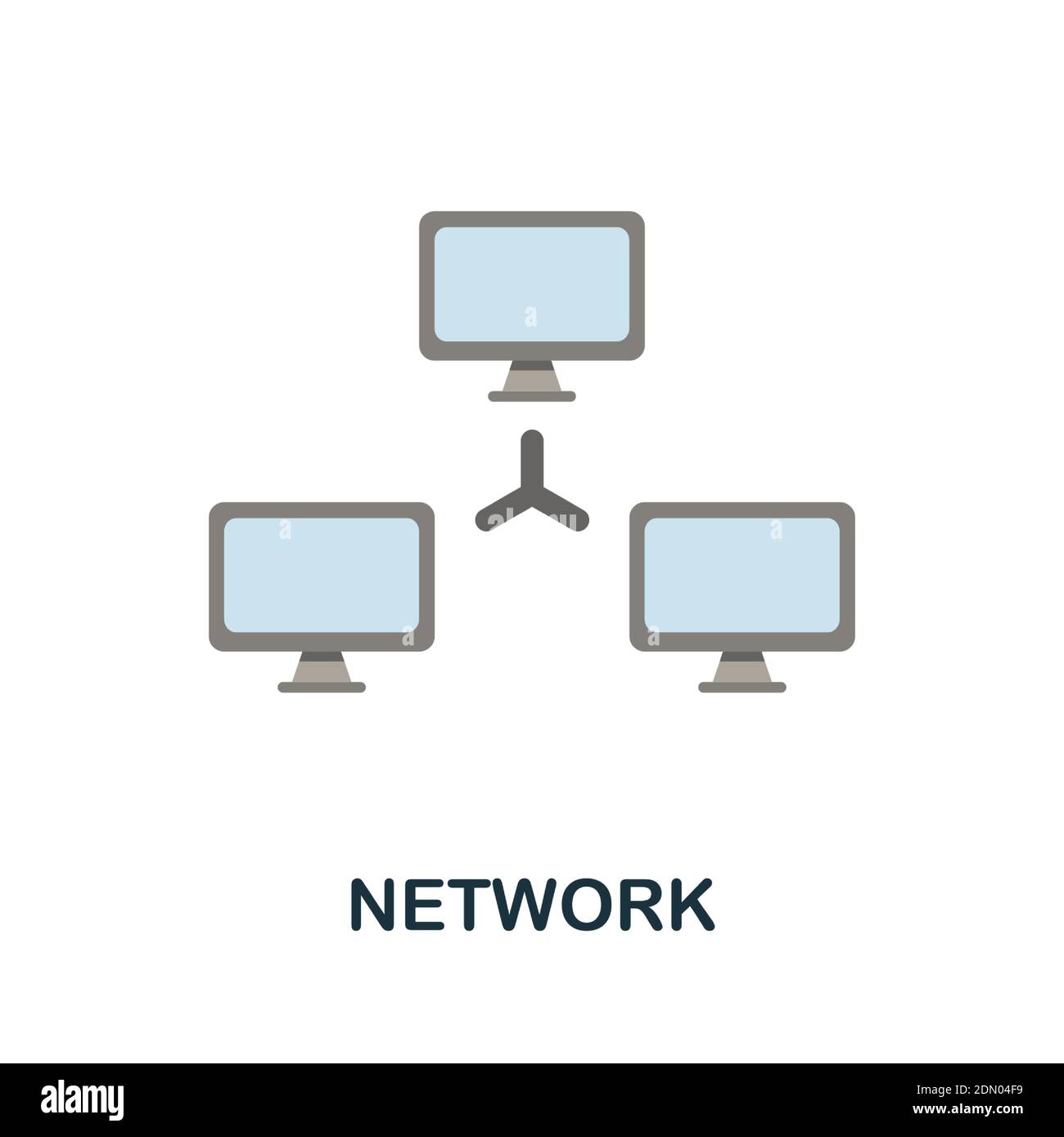 Network flat icon. Color simple element from work from home collection ...