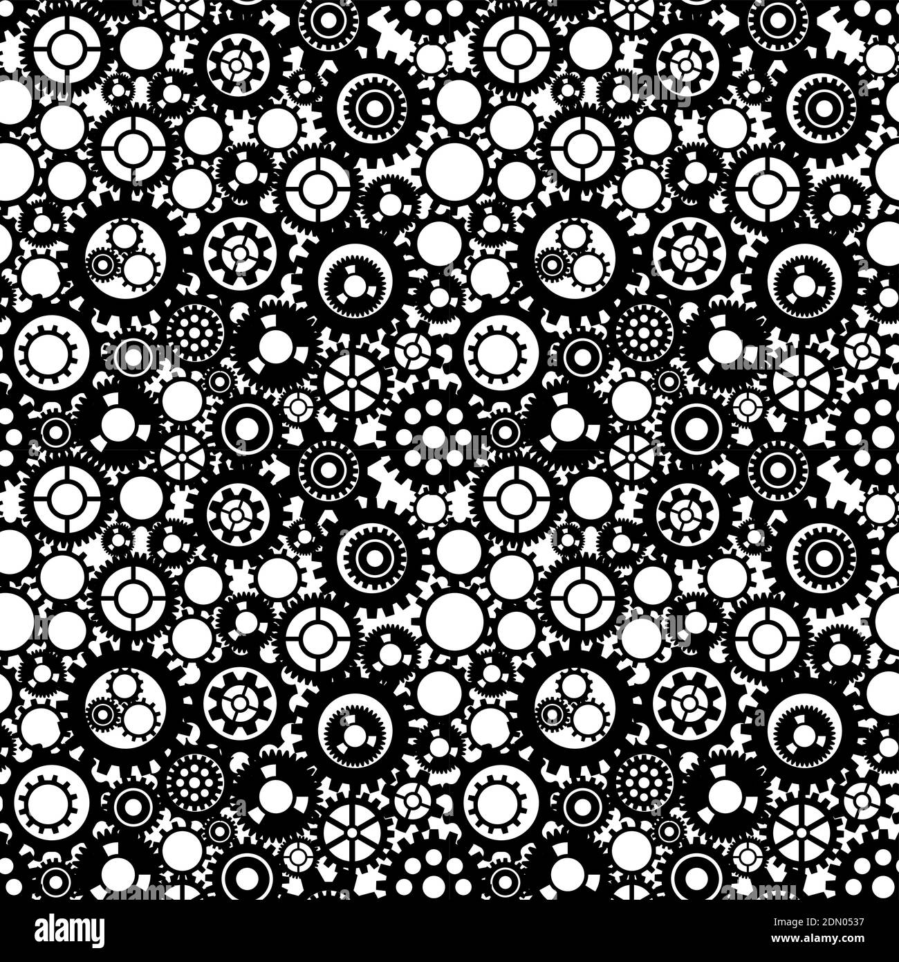 Black and white gears. Working mechanism. Seamless pattern. Vector ...