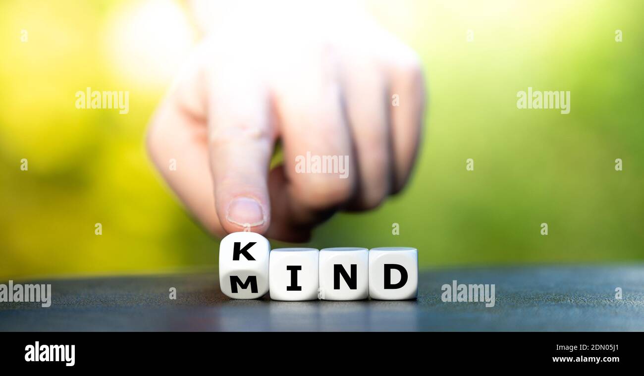 Have a kind mind. Dice form the words kind and mind Stock Photo - Alamy