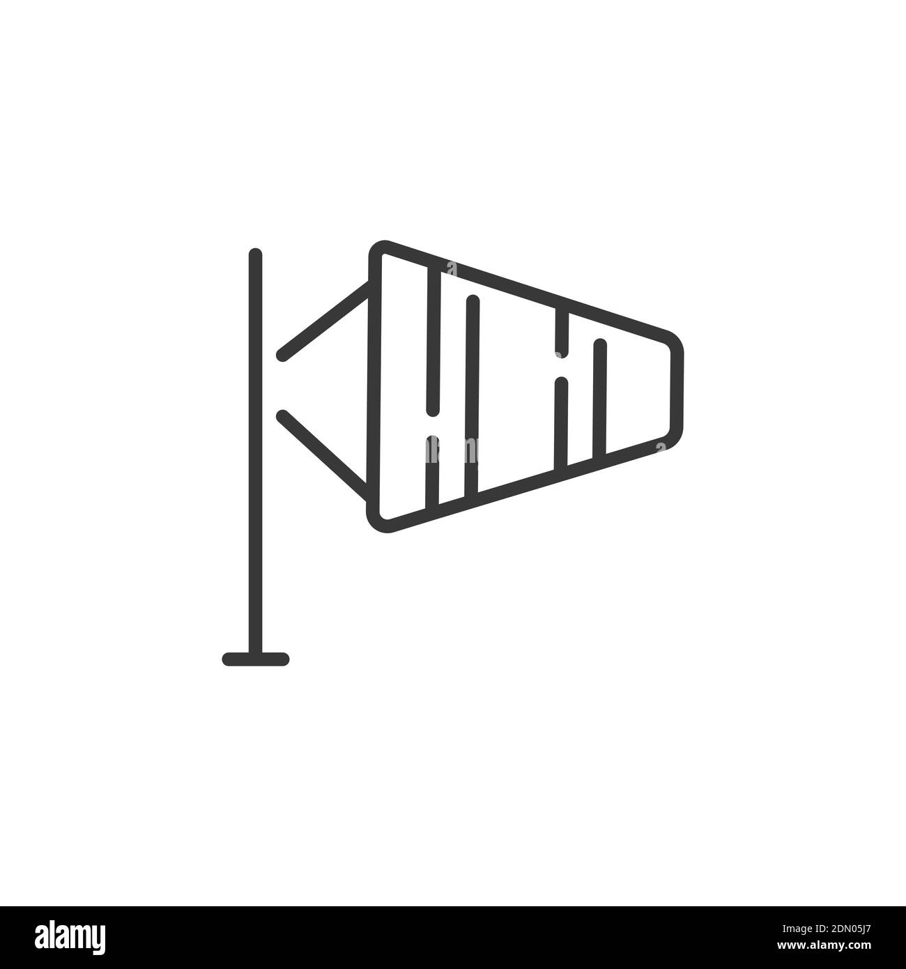 Strong wind thin line icon. Isolated outline weather vector ...