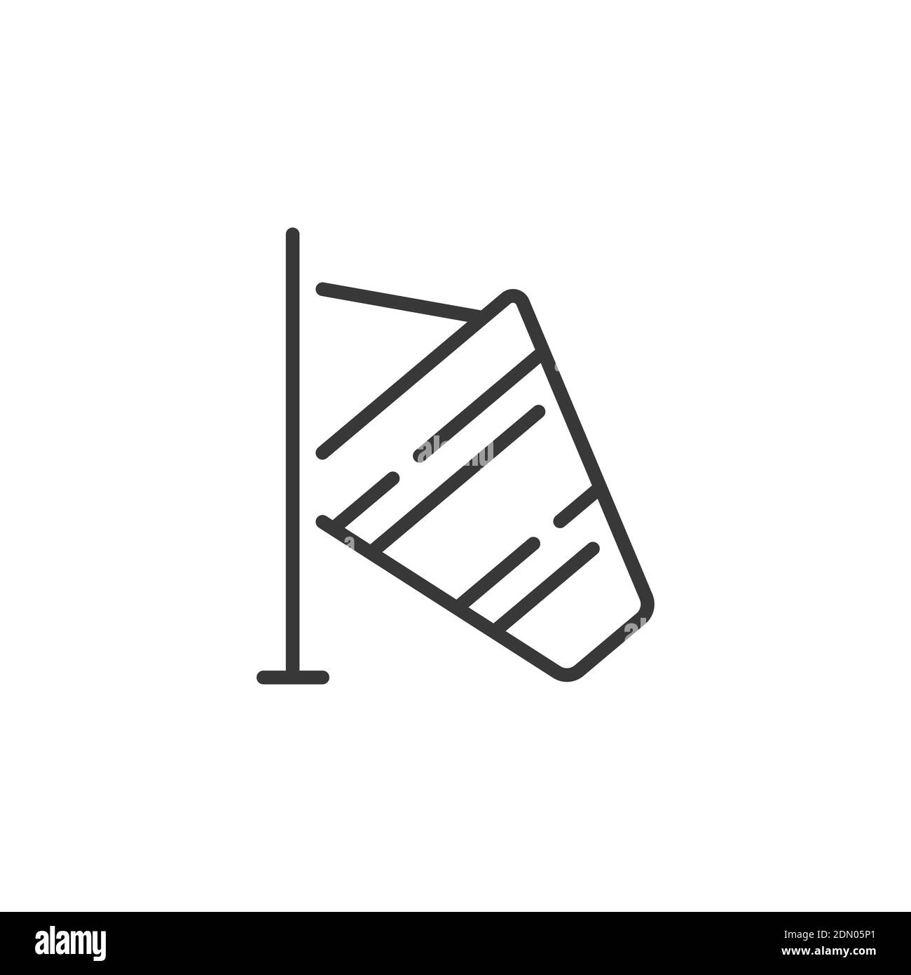 Low wind thin line icon. Outline icon. Isolated outline weather vector ...