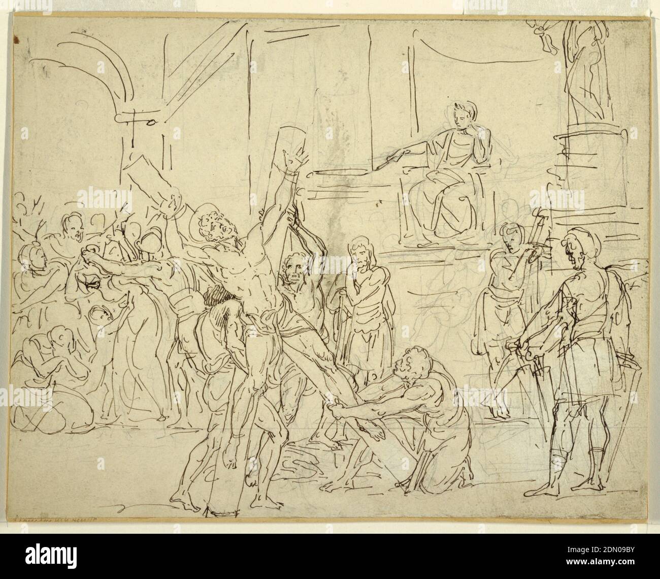 Martyrdom of St. Andrew, Francesco Coghetti, Italian, 1804 - 1875, Pen ...
