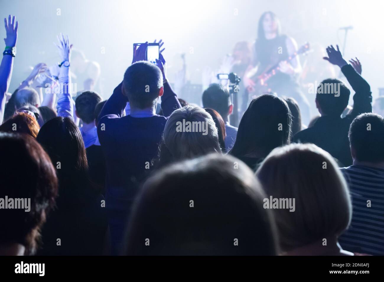 dancing audience at concert at nightclub Stock Photo - Alamy