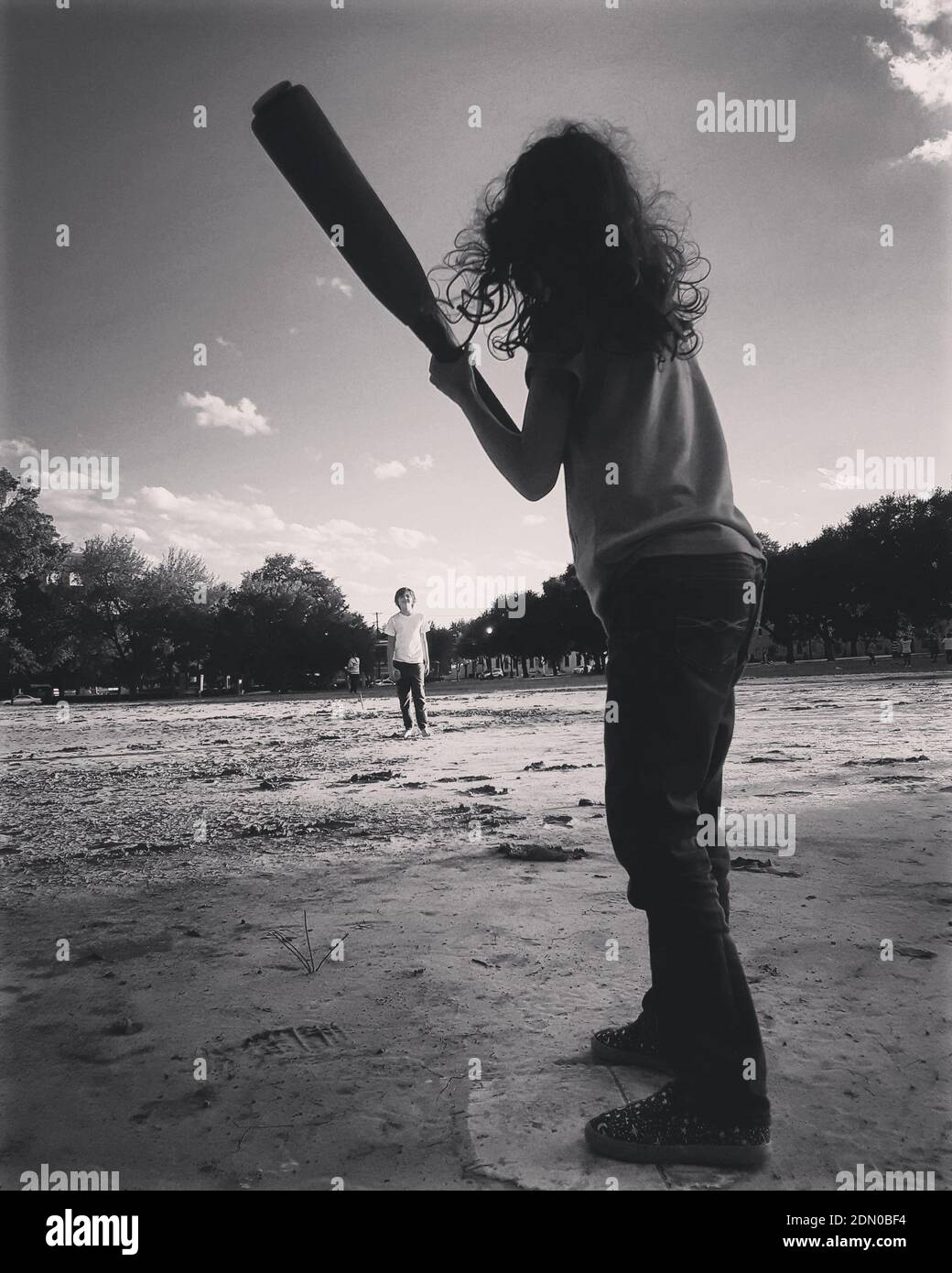 Child baseball bat sky hi-res stock photography and images - Alamy