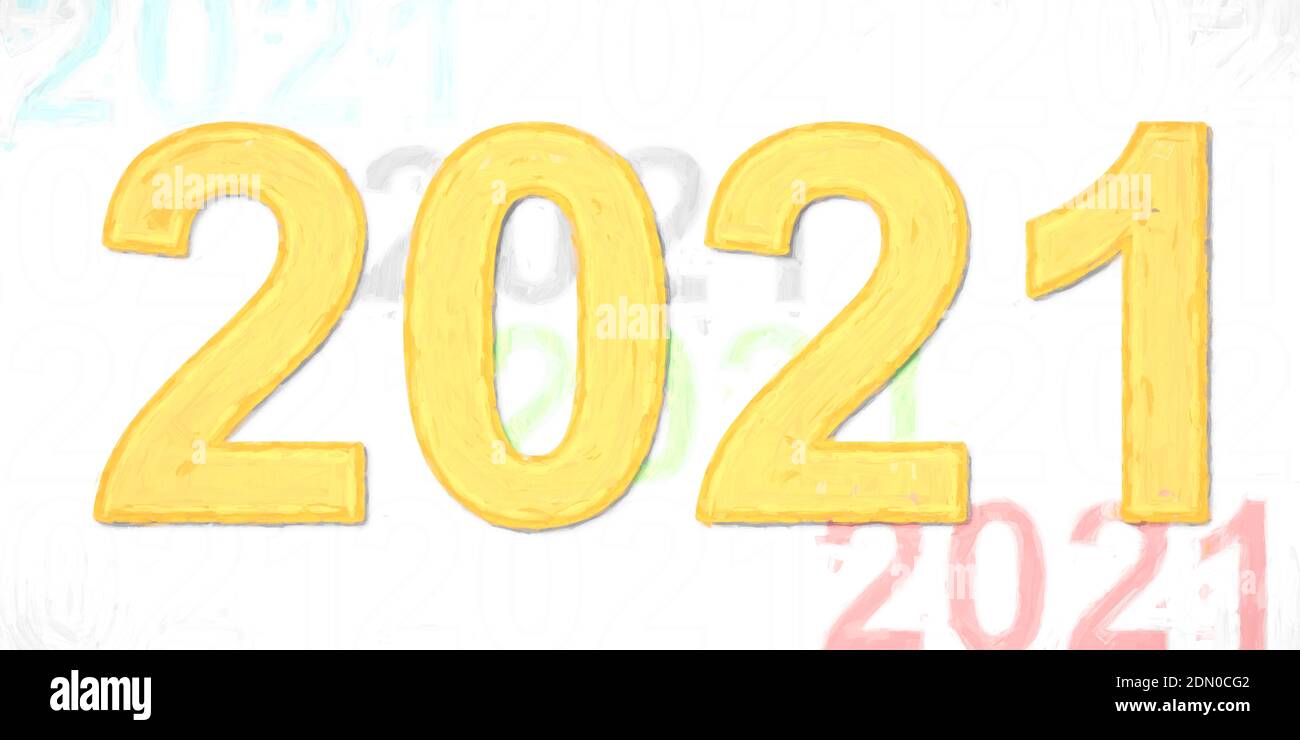 An illustration of the number 2021 on a white background, for the new ...