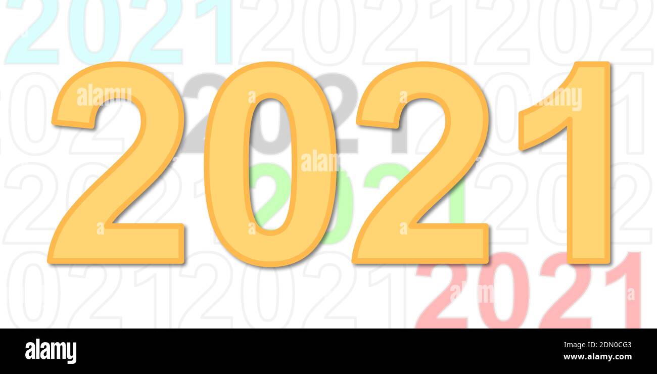 An illustration of the number 2021 on a white background, for the new ...