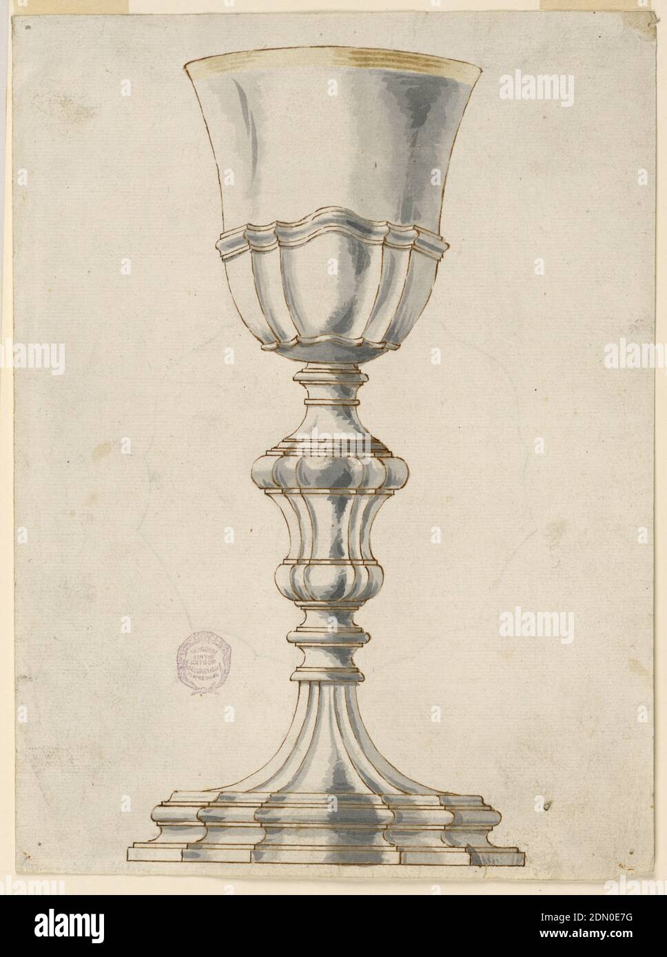 Project for a Chalice, Pen and ink, brush and watercolor, sepia on ...