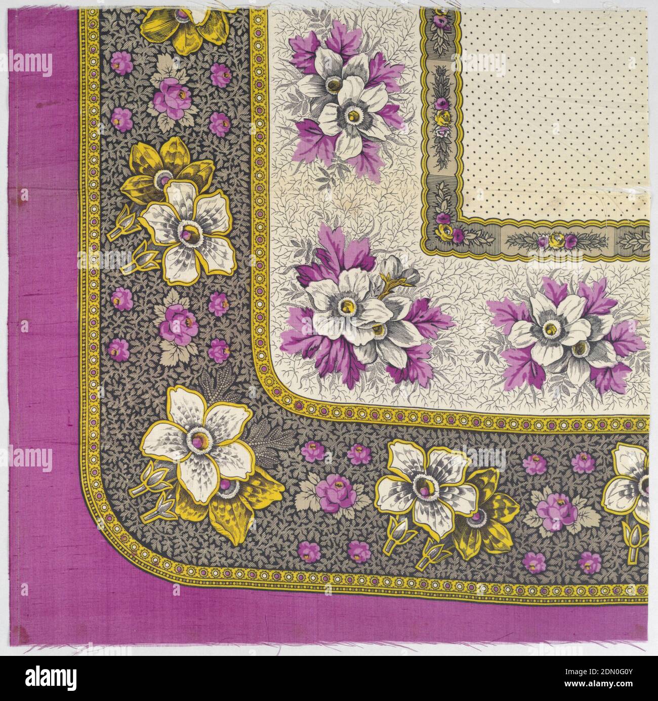 Scarf sample, Medium: silk Technique: printed on plain weave, Quarter ...