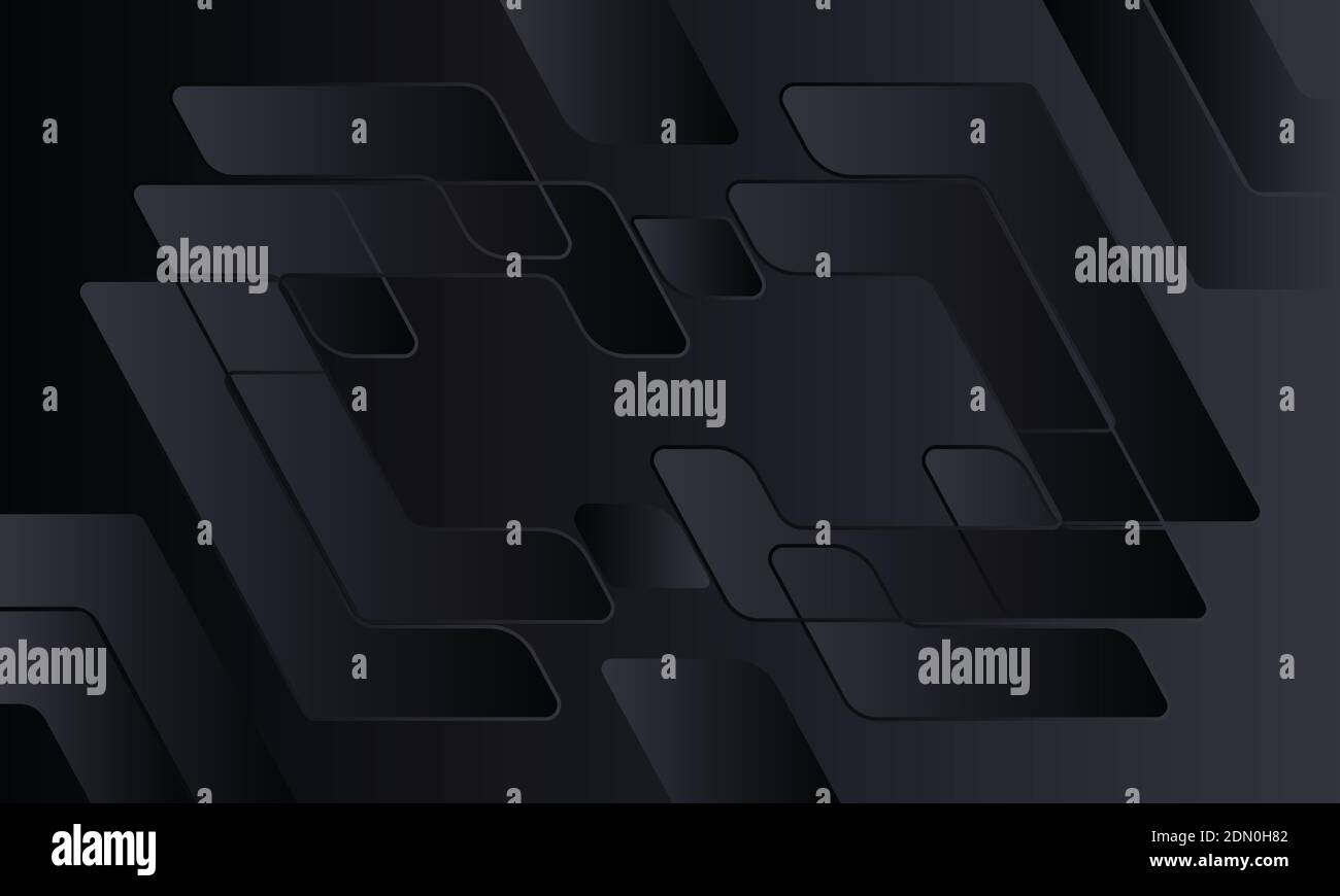 Black abstract background with geometric shapes Stock Vector Image ...