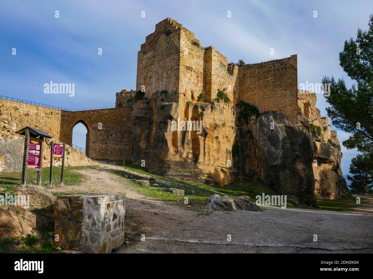 The 13th century castle built on a rock above the small town of Montesa ...