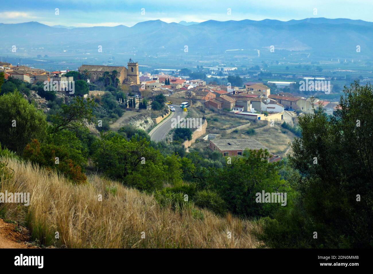 The small town of Montesa, with church and castle, Valencia, Spain ...