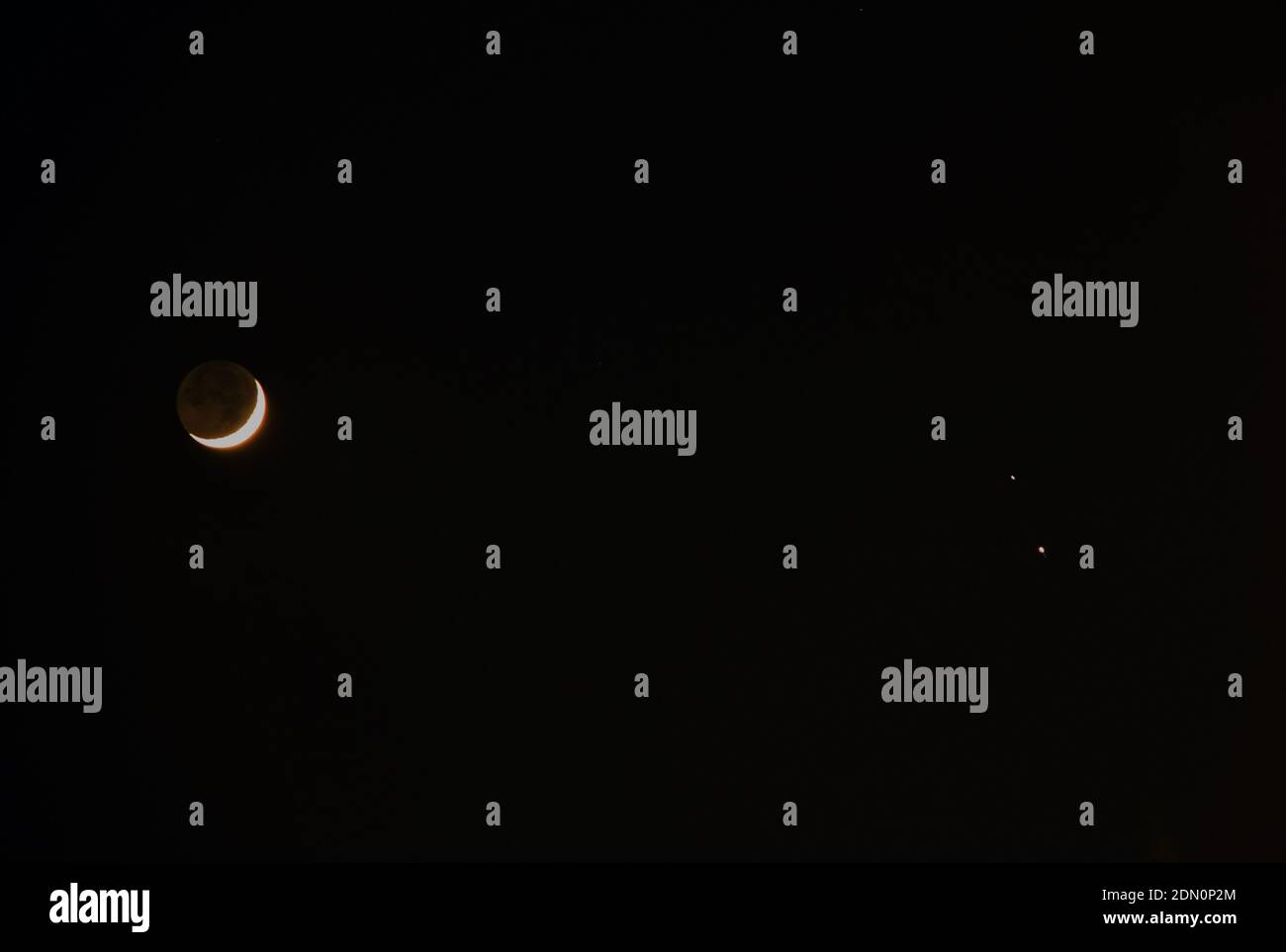Crescent Moon And Saturn