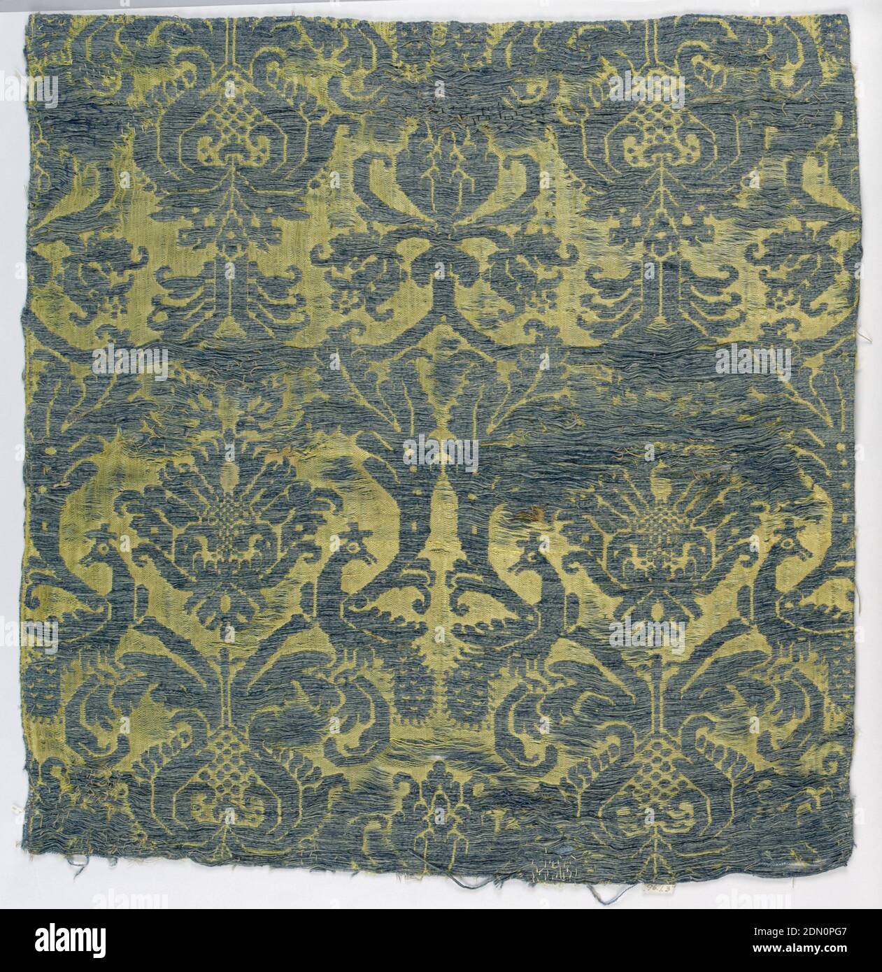 Fragment, Medium: silk, linen Technique: double cloth, Fragment of ...